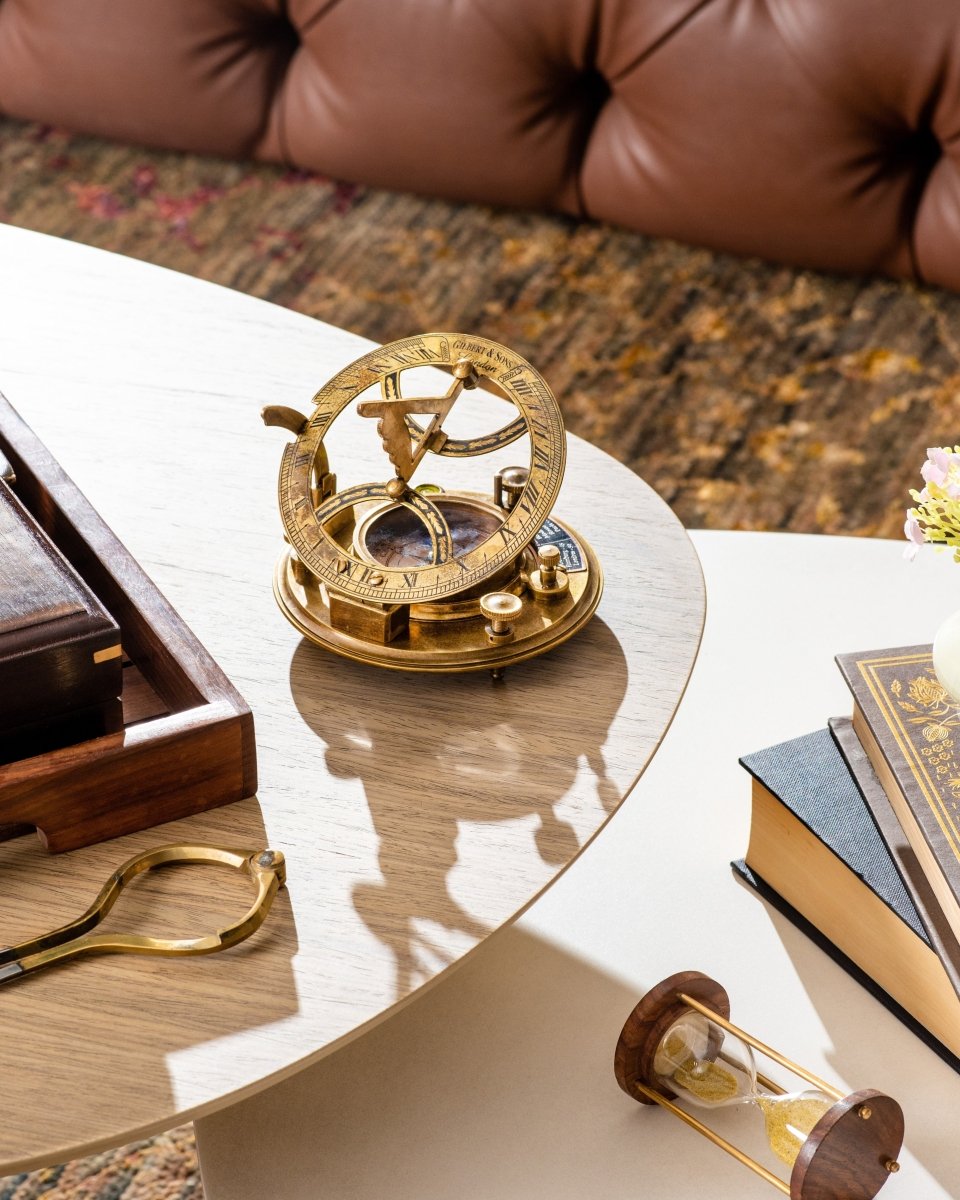 Sundial Compass with Rosewood Box, Ideal Nautical & Vintage Gift for M ...